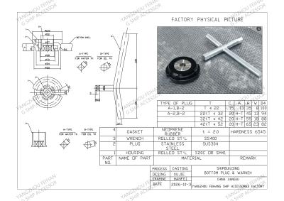 China Technical Drawing For Ship Bottom Plug M52*2 A-Type For Water Tank With Rolled Stl Housing,Stainless Steel Plug,Neoprene Ubber for sale