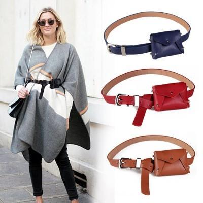 China Vintage PU Leather Waist Bag Women Travel Belt Wallets Fanny Bags for sale
