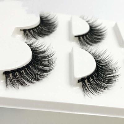 China 3 pairs 3D mink lashes thick natural long eyelashes handmade for sale