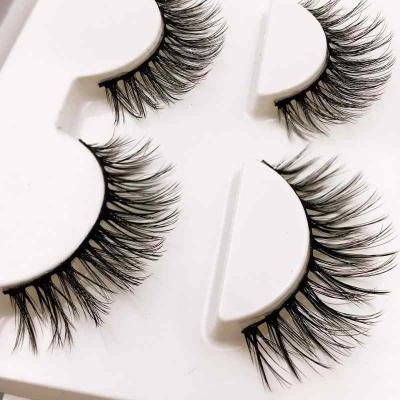 China 3D mink lashes Free nature Lash 1cm long 3 pairs hand made makeup eyelash extension for sale