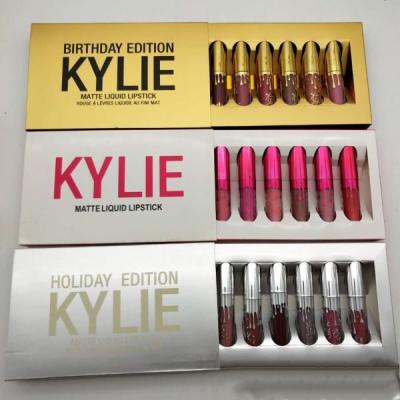 China KYLIE Liquid Lipstick sets 6 pcs birthday edition holiday long lasting gloss makeup cosmetic replica for sale