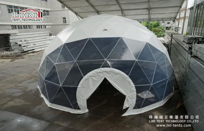 China White Roof Cover With Transparent Entrance For  Steel Geodesic Dome Tent For Event for sale