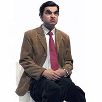 China Interactive Mr Bean Wax Statue figure Funny Hyper realistic for sale