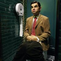China Interactive Mr Bean Wax Statue figure Funny Hyper realistic for sale