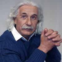 China Human Size Celebrity Wax Figures Physicist Albert Einstein Resin Customized for sale