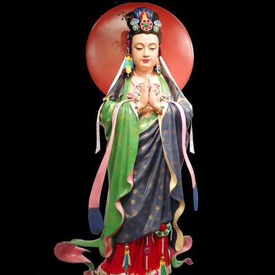 中国 仏の宗教のガラス繊維の大きいサイズの表示のための極度の現実的なGuanyinのワックスの彫像 販売のため