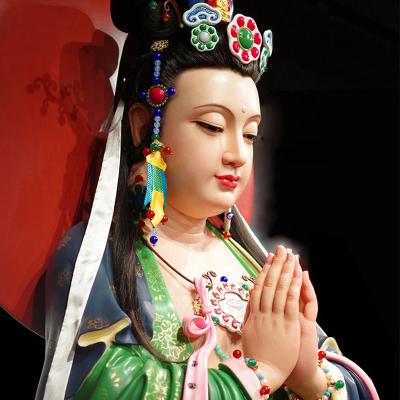 中国 仏の宗教のガラス繊維の大きいサイズの表示のための極度の現実的なGuanyinのワックスの彫像 販売のため