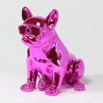 Cina Placcaggio della scultura francese del cane della resina della statua del giardino del bulldog francese per il centro commerciale in vendita