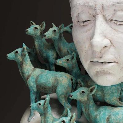 Cina Figura umana astratta mano di FRP della scultura che scolpisce le statue realistiche del giardino della resina in vendita