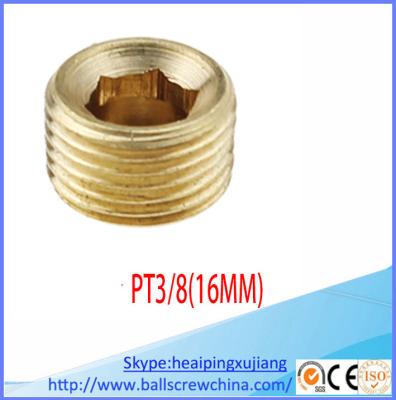 China six angle plug 3 plug cover bulkhead wire plug PT3/8 copper water plug for sale
