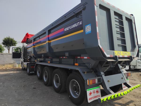 Quality Custom Color Self-Unloading Grain Transport Trailer 8000-9000mm Wheel Base and for sale