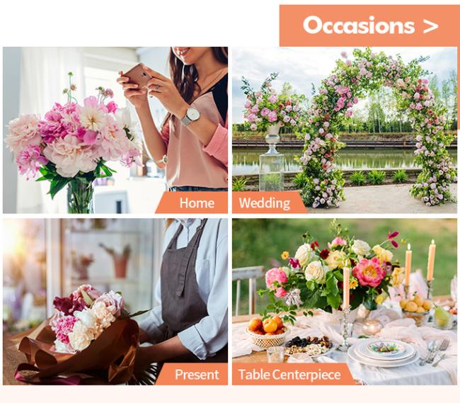 Artificial Bendable Flowers Garland Silk Rose Vine Wall Decoration Backdrop 6