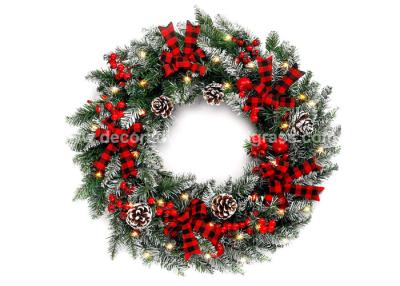 China 24“ Plastic de Kunstbloemkerstmis uv-Bestand Berry Wreath van pvc Te koop