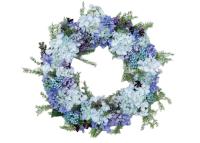 China PVC Plastic Polyester Rose Artificial Flower Wreaths 15.7'' for sale