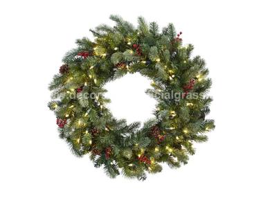China 24“ Plastic de Kunstbloemkerstmis uv-Bestand Berry Wreath van pvc Te koop