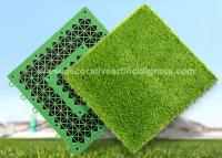 China Self-Draining Artificial Grass Turf Permeable Backing Interlocking Grass Mats for sale