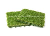 China Self-Draining Artificial Grass Turf Permeable Backing Interlocking Grass Mats for sale