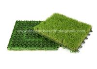 China Self-Draining Artificial Grass Turf Permeable Backing Interlocking Grass Mats for sale