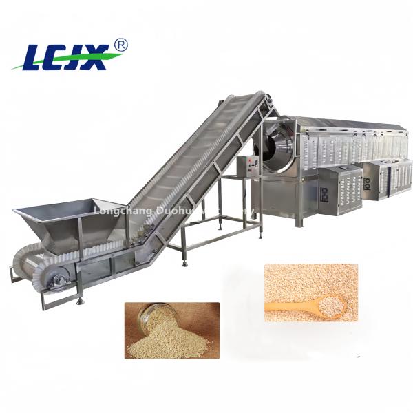 Quality Food Grade Stainless Steel Sesame Roasting Machine Continuous Drum Roaster for sale
