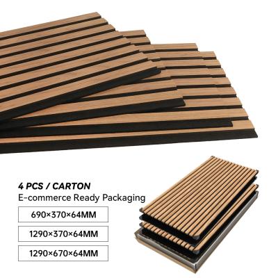 China Factory Sound Proof Wall Panels Wood Veneer Mdf Sound Insulation Proof Slat Wood Wall Panels Acoustic Wall Panels for sale