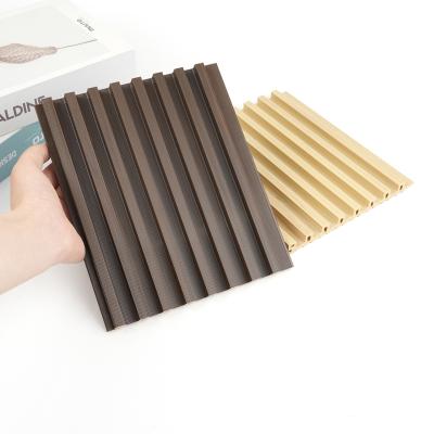 China Easy to Clean High Strength  ASA Anti UV Outdoor Fluted Co Extruded Embossed Wall Cladding WPC Exterior Wall and Ceiling Panels for sale