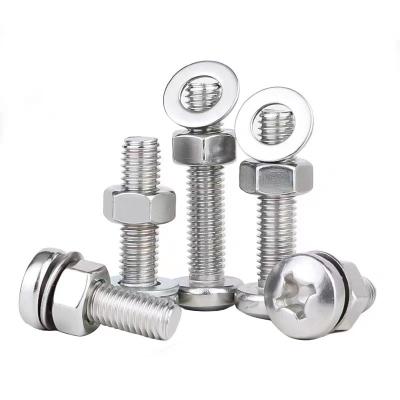 China Gelijke M2 M3 M4 SS304 SS316 Cross Recessed Countersunk Flat Head Screws en Hexagon Nut Flat Washer Set Te koop