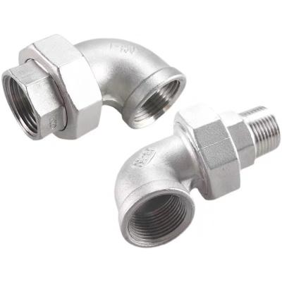 Cina Acciaio inossidabile argento BSP NPT G BSPT Femminile maschio filo di fusione Union Elbow Fittings in vendita