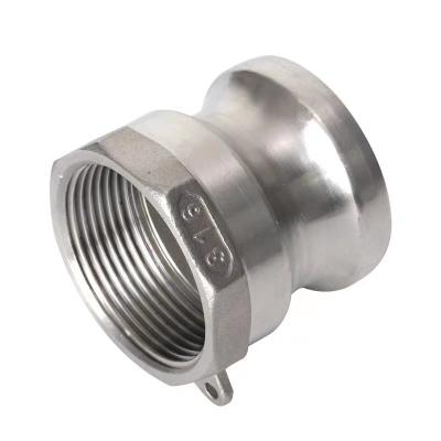Cina Equal WZ SS 304 316 Adaptore di accoppiamento a camlock argento tipo A per NPT BSP Quick Connect in vendita