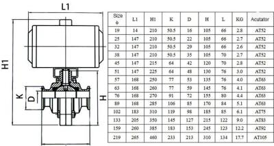 Cina Valvola a farfalla 3A di acciaio inossidabile 304 316 pneumatico saldata/clamp in vendita