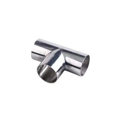 Cina SS304 CF8 Acciaio inossidabile saldatura di lucidatura tubo sanitario 3 Way Tees ISO DIN in vendita