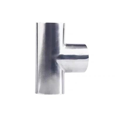 Cina SS304 CF8 Acciaio inossidabile saldatura di lucidatura tubo sanitario 3 Way Tees ISO DIN in vendita
