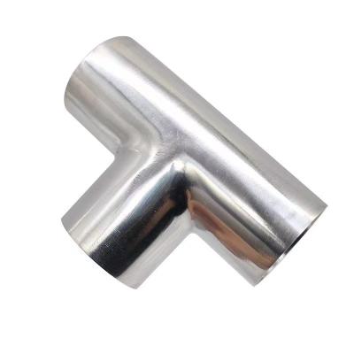 Cina SS304 CF8 Acciaio inossidabile saldatura di lucidatura tubo sanitario 3 Way Tees ISO DIN in vendita
