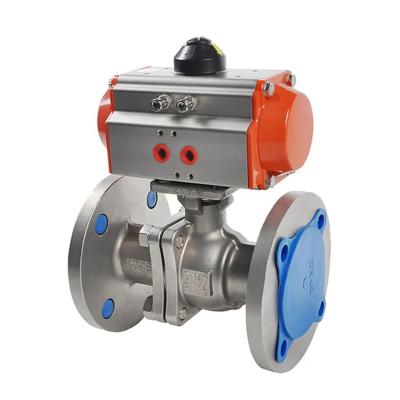 Cina Valvola a sfera a flangia pneumatica azionata in acciaio inossidabile standard con connessione a flangia in vendita