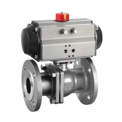 Cina Valvola a sfera a flangia pneumatica azionata in acciaio inossidabile standard con connessione a flangia in vendita