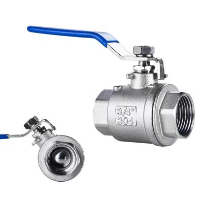 中国 SS304 DN50 高温用女性用スレッド式手動制御ボールバルブ 販売のため