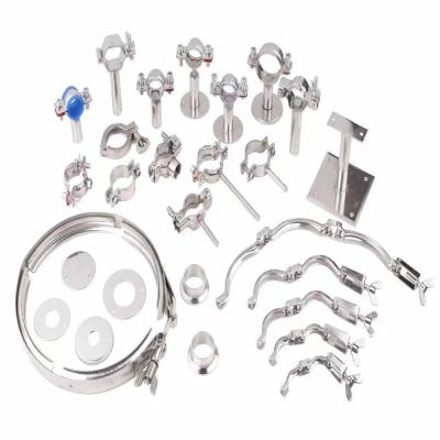 Cina Tenitore di tubi regolabile in acciaio inossidabile argento 304 con connessione a filo/clamp/saldatura in vendita
