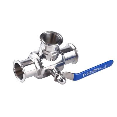 China SS304/SS316L tri-clamp válvula de esfera sanitária com função 3 Way e em 1/2 '' 6' Tamanhos à venda