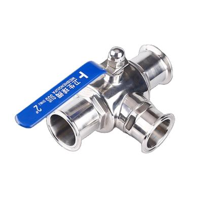 China SS304/SS316L tri-clamp válvula de esfera sanitária com função 3 Way e em 1/2 '' 6' Tamanhos à venda