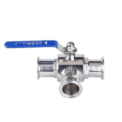 China SS304/SS316L tri-clamp válvula de esfera sanitária com função 3 Way e em 1/2 '' 6' Tamanhos à venda