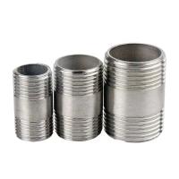 China 201 304 Stainless Steel Double Head External Thread Pipe Nipple for Customized Support for sale