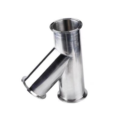 Cina 304 316 Tipo Y Tri Clamp Tee 3 Way Pipe Fitting DIN SMS 3A con connessione di saldatura in vendita