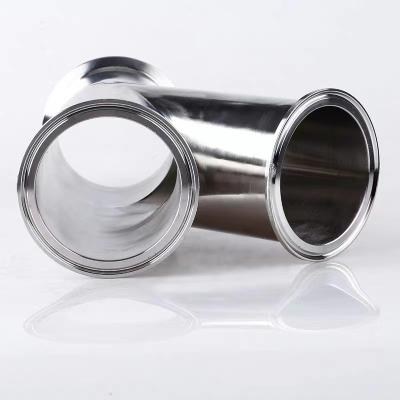 China 304 316 Y-type Tri Clamp Tee 3 Way Pipe Fitting DIN SMS 3A met lasverbinding Te koop