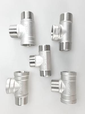 China Sanitary Stainless Steel 3 Way Male Threaded Tee Pipe Fittings with Casting SS304 for sale