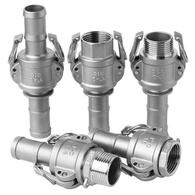 Cina Acciaio inossidabile supportato ODM 304 316 Camlock Quick Coupling Tipo B BSPT NPT Threaded in vendita
