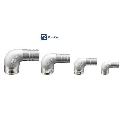 Cina Acciaio inossidabile 304 316 90 gradi maschio gomma gomma barba 1/4''-4.0' BSP maschio x 16 mm in vendita