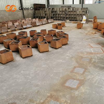 Cina Piantatrice d'acciaio del metallo di saldatura del vaso di fiore di Corten della scatola della piantatrice di Corten in vendita