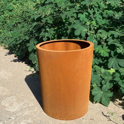 China Scatole d'acciaio della piantatrice del metallo di vasi da fiori di Corten del giro all'aperto del cortile for sale