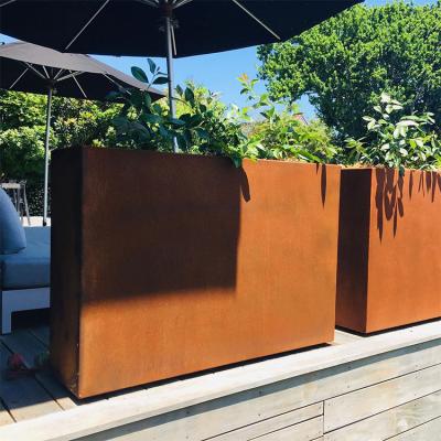 Cina Piantatrice rettangolare d'acciaio decorativa del giardino 1.5mm Corten personalizzabile in vendita