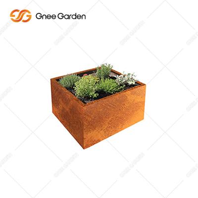 Cina Colori personalizzabili del giardino di Corten della piantatrice di dimensione quadrata d'acciaio esterna RAL della scatola in vendita
