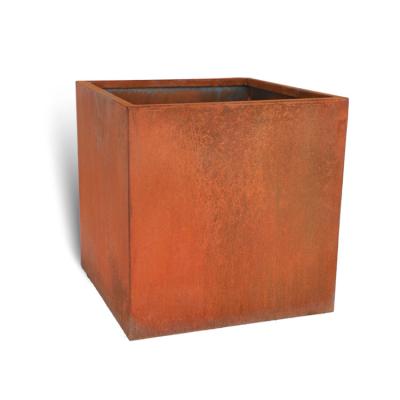 Cina Colori personalizzabili del giardino di Corten della piantatrice di dimensione quadrata d'acciaio esterna RAL della scatola in vendita